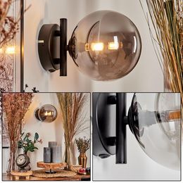 hofstein Chehalis Wandleuchte Glas 15 cm Rauchfarben, 1-flammig