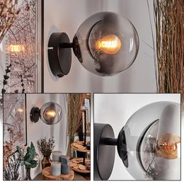 hofstein Koyoto Wandleuchte Glas 15 cm Klar, Rauchfarben, 1-flammig
