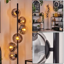 hofstein Gastor Stehleuchte Glas 15 cm Klar, Rauchfarben, 6-flammig