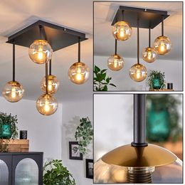 hofstein Chehalis Deckenleuchte Glas 10 cm Gold, Schwarz, 5-flammig