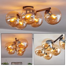 hofstein Gastor Deckenleuchte Glas 15 cm Bernsteinfarben, 5-flammig