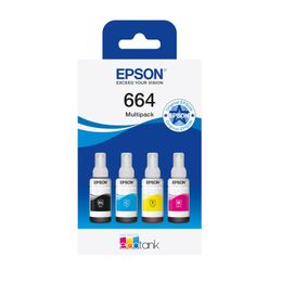 Epson 664 EcoTank 4-colour Multipack Druckerpatrone (Kompatibel mit EcoTank L555, L355, ET-4500, ET-2650, ET-2600, ET-2550, ET-2500, ET-14000)