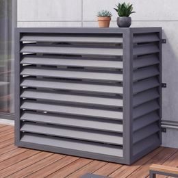 Verkleidung f&uuml;r Klimaanlage/W&auml;rmetauscher MCW-O43, Abdeckung Schutzgitter, Metall 111x127x65cm ~ anthrazit