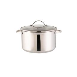 axentia Pado Edelstahl Bratentopf mit Glasdeckel &oslash;24 cm - 5,2 L