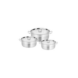 Vitalia 6-teiliges Edelstahl-Kochtopfset - 3 T&ouml;pfe mit Deckel