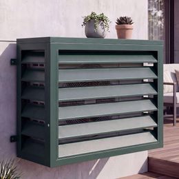 Verkleidung f&uuml;r Klimaanlage/W&auml;rmetauscher MCW-O43, Abdeckung Schutzgitter, Metall 73x97x38cm ~ gr&uuml;n