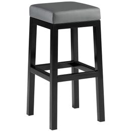 CLP Barhocker Taylor I Sitzh&ouml;he 78 cm I Gepolsterter Barstuhl mit Kunstlederbezug I Tresenhocker mit schwarzem Metallgestell