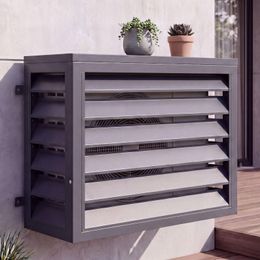 Verkleidung f&uuml;r Klimaanlage/W&auml;rmetauscher MCW-O43, Abdeckung Schutzgitter, Metall 73x97x38cm ~ anthrazit
