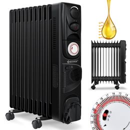 Kesser&reg; &Ouml;lradiator - Elektrische Heizung 2500W &Ouml;l Radiator Elektroheizung Mobil Timer L&uuml;fter Abschaltautomatik stufenlose Temperaturregelung &Uuml;berhitzungsschutz