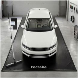 TecTake&reg; Garagenbodenmatte, 2,4 x 5,5 m, mit Klettpads und Alkoholt&uuml;chern, inklusive ausziehbarem Abzieher