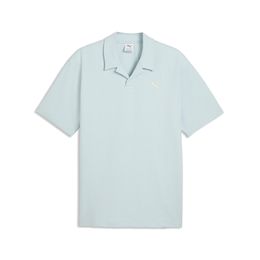 Puma Herren Poloshirt "Essentials Elevated Polo Herren"fresh water blau, Gr. XXL, clean, Obermaterial: 67% Baumwolle, 5% Elasthan, 28% Polyester.