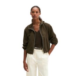 Marc O'Polo MARC O'POLO Damen Lederjacke "aus Ziegenveloursleder"mossy earth, Gr. 38, unifarben, Obermaterial: 100% Leder. Futter: 100% Baumwolle, Jacken