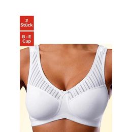 NUANCE BY LASCANA Soft-BH 2xwei&szlig; Gr. 85B. Ohne B&uuml;gel. Nachhaltig.