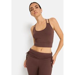 LSCN BY LASCANA Crop-Top braun Gr. 44/46 f&uuml;r Damen. Mit Rundhals. Nachhaltig.