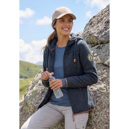 active by Lascana LASCANA ACTIVE Fleecejacke blau Gr. 44/46 f&uuml;r Damen. Mit Badge. Normal