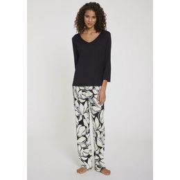 VIVANCE DREAMS BY LASCANA Pyjama mehrfarbig Gr. 32/34 f&uuml;r Damen. Mit V-Ausschnitt. Loose Fit