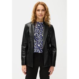 Lascana Lederimitat-Blazer schwarz Gr. 36 f&uuml;r Damen. Tailliert