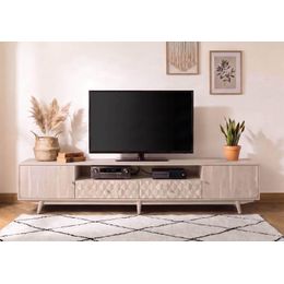 TV-Board Akazie 235x40x49 wei&szlig; lackiert MOSAYK #219