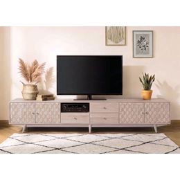 TV-Board Akazie 260x40x49 wei&szlig; lackiert MOSAYK #218