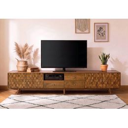 TV-Board Akazie 260x40x49 natur lackiert MOSAYK #118