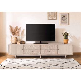 TV-Board Akazie 220x40x49 wei&szlig; lackiert MOSAYK #220