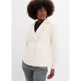 bonprix Cabanjacke mit Strick&auml;rmeln, beige, Gr.38, stylische Cabanjacke mit gro&szlig;em Kragen