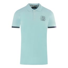 Aquascutum Branded Kragen Hellblaues Poloshirt