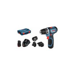 Bosch Professional GSR 12V-15 FC Akku-Bohrschrauber mit 2 x 2,0 Ah-Akku L-BOXX 4 Aufs&auml;tze | f&uuml;r Holz, Metall oder Mauerwerk| mit b&uuml;rstenlosem Motor und LED-Licht| 06019F6000)