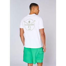 Chiemsee Herren Print-Shirtwei&szlig;, Gr. XXXL, unifarben, 100% Baumwolle, Shirts, - mit tonalem Logo R&uuml;ckenprint