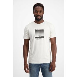 Lerros Herren Kurzarmshirt, wei&szlig;, Gr. XXL, bedruckt, Single Jersey, Obermaterial: 100% Baumwolle, Shirts, Sommershirt mit Print