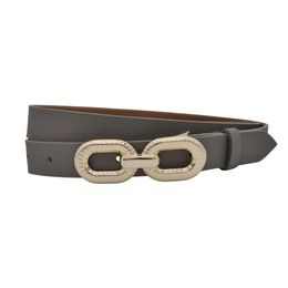 AnnaMatoni Damen Lederg&uuml;rtel "AnnaMatoni AnnaMatoni Damen G&uuml;rtel aus Echtleder mit Moderner"grau 730, Gr. 110, 100% Leder, G&uuml;rtel