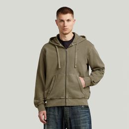 G-Star Raw G-STAR Herren Kapuzensweatjacke "Modern washed full zip hdd sw ls"schwarz khaki gd, Gr. L, washed, Sweatware, Obermaterial: 100% Baumwolle,