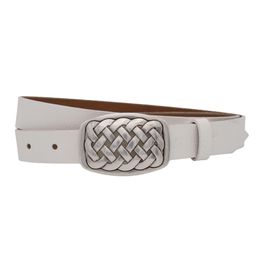 AnnaMatoni Damen Lederg&uuml;rtel "AnnaMatoni Damen Leder G&uuml;rtel 2,5cm Breit echt Leder G&uuml;rtel Made"wei&szlig; 100, Gr. 85, 100% Leder, G&uuml;rtel