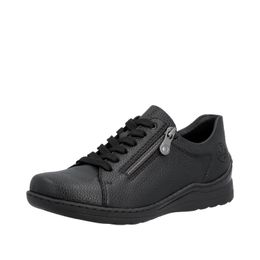 Rieker Damen Sneaker, Gr. 41schwarz, Lederimitat, Schuhe, Schn&uuml;rschuh, Halbschuh, Klassik-Sneaker mit Rei&szlig;verschluss