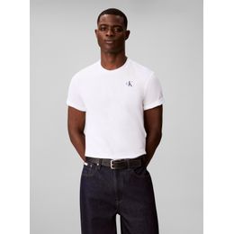 Herren T-Shirt, wei&szlig;, Gr. M, Calvin Klein Jeans, unifarben, Jersey, Obermaterial: 100% Baumwolle, Shirts, R&uuml;ckendruck, Regular Fit