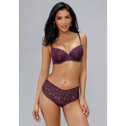 Lascana Schalen-BH 'Evita' violett Gr. 95F. Mit Schmuckelement, Spitze. Mit B&uuml;gel