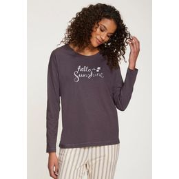 VIVANCE DREAMS BY LASCANA Pyjamaoberteil mehrfarbig Gr. 32/34 f&uuml;r Damen. Rundhals und Print. Basic. Nachhaltig.