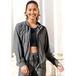 VIVANCE ACTIVE BY LASCANA Funktions-Kapuzensweatjacke mehrfarbig Gr. M (40/42) f&uuml;r Damen. Mit Schriftzug. Bequem