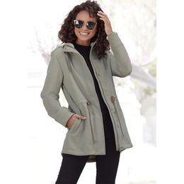 VIVANCE ACTIVE BY LASCANA Softshelljacke beige Gr. 46 f&uuml;r Damen. Mit Rei&szlig;verschluss. Figurbetont