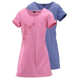 VIVANCE DREAMS BY LASCANA Nachthemd mehrfarbig Gr. 32/34 f&uuml;r Damen. Rundhals und Druck. Bequem. Nachhaltig.