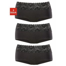 VIVANCE BY LASCANA Panty schwarz Gr. 44/46 f&uuml;r Damen. Mit Spitze. K&ouml;rpernah. Nachhaltig.