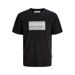 Jack & Jones JACK & JONES Herren Rundhalsshirt "JCOFUSION BOX PRINT TEE SS CN SN"schwarz, Gr. S, bedruckt, Jersey, Obermaterial: 100% Baumwolle, Shirts,