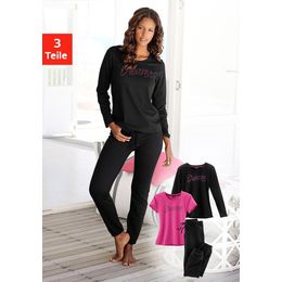 VIVANCE DREAMS BY LASCANA Pyjama mehrfarbig Gr. 32/34 f&uuml;r Damen. Mit Rundhals. Basic. Nachhaltig.