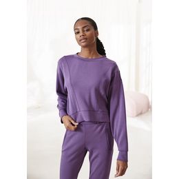French Connection Sweatshirt lila Gr. 32/34 f&uuml;r Damen. Rundhals und Logodruck. Bequem. Nachhaltig.