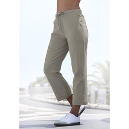 ELBSAND Sweathose 'Vanya aus bequemen Jersey' camelfarben Gr. S (36) f&uuml;r Damen. Mit Logodruck. Figurumspielend. Nachhaltig.