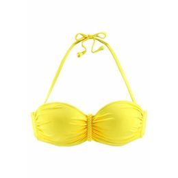 Buffalo B&uuml;gel-Bandeau-Bikini-Top 'Happy' gelb Gr. 38 Cup D. Mit Flechtdetails. Mit B&uuml;gel Und Mit Seitlichen St&auml;bchen