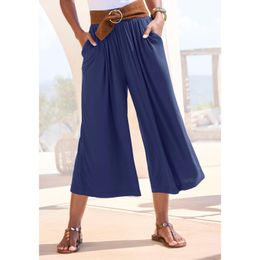 Lascana Culotte 'mit extra weitem Bein aus luftig-leichter Viskose' blau Gr. 40 f&uuml;r Damen. Figurumspielend. Nachhaltig.