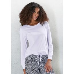 VIVANCE DREAMS BY LASCANA Pyjamaoberteil helllila Gr. 44/46 f&uuml;r Damen. Mit Rundhals. Comfort Fit. Nachhaltig.