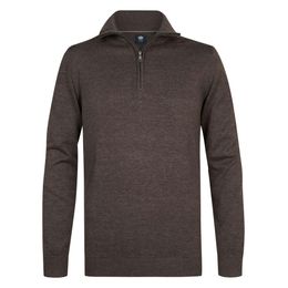 Herren Troyer, braun, Gr. L, PETROL INDUSTRIES, Strick, Obermaterial: 50% Baumwolle, 50% Polyacryl, Pullover, Baumwollmix