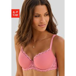 Lascana Schalen-BH 'Evita' pink Gr. 75A. Mit Schmuckelement, Spitze. Mit B&uuml;gel